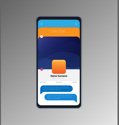 Mobile application interface live chat ui ux gui Vector Image