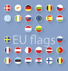 Set of round flags buttons - 1 Royalty Free Vector Image