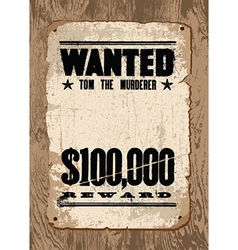 Wanted sign template Royalty Free Vector Image