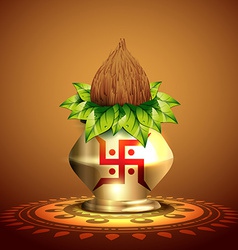 Pooja kalash Royalty Free Vector Image - VectorStock