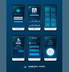 Mobile ui ux template mockup - wireframe Vector Image