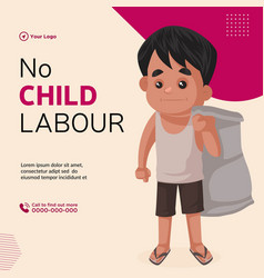 Banner design of child labour Royalty Free Vector Image