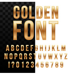 Creative of golden glossy font Royalty Free Vector Image