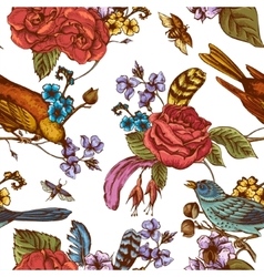 Hand drawn spring seamless pattern Royalty Free Vector Image