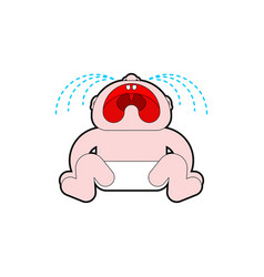 Crying baby pixel art 8 bit little child cry Vector Image