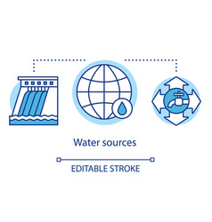 Sources water pollution Royalty Free Vector Image