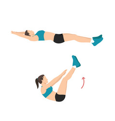 Woman doing star toe touch sit ups exercise Vector Image