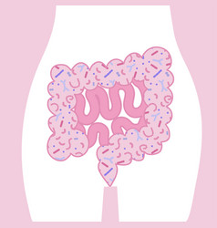 Gut microbiome banner with abstract guts human Vector Image