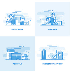 Flat line icons set Creative design elements Vector Image