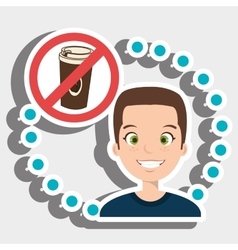 Man cartoon fast food prohibited Royalty Free Vector Image