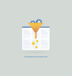 Conversion rate optimization tiny characters Vector Image