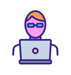 Programmer icon isolated contour symbol Royalty Free Vector