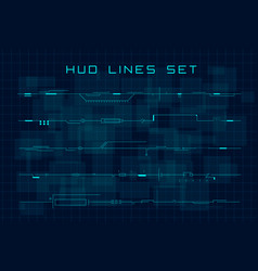 Set hud futuristic header footer and line Vector Image