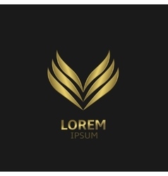 Golden abstract fire flame shape symbol design Vector Image