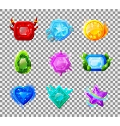 Jewels for gui red gemstone icons Royalty Free Vector Image