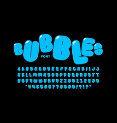 Bubble style font design alphabet letters numbers Vector Image