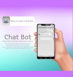 Online smart chatbot concept background Royalty Free Vector