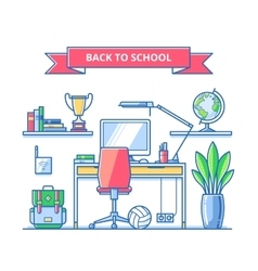 Working space study room Royalty Free Vector Image