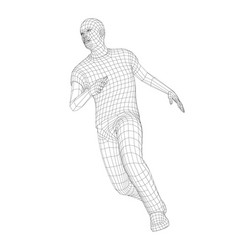 Wire frame running man Royalty Free Vector Image