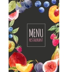 Watercolor menu template Royalty Free Vector Image