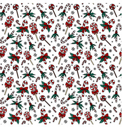 Christmas seamless pattern with candy canes Vector Image