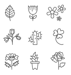 Line plants icons Royalty Free Vector Image - VectorStock
