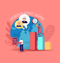 Aging population infographic Royalty Free Vector Image