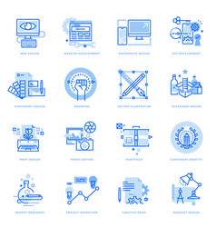 Set flat line design icons Royalty Free Vector Image