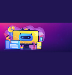 Chatbot app development concept banner header Vector Image