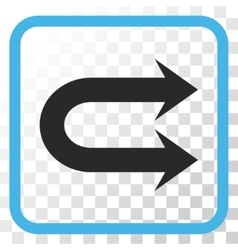 Double forward arrow icon in a frame Royalty Free Vector