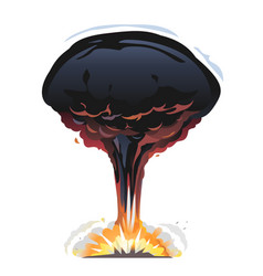 One big cartoon bomb explosion on ground Vector Image
