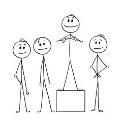 Cartoon business team and leader working togeth Vector Image