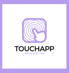 Touch fingerprint app logo Royalty Free Vector Image