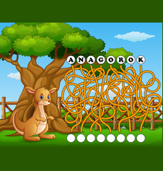 Game yak maze find way to word Royalty Free Vector Image
