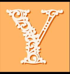 Laser cut template initial monogram letters Vector Image