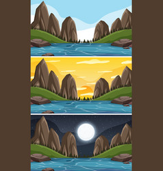 Nature landscape scene at different times day Vector Image