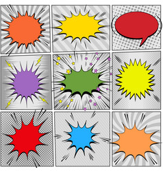 Comic book page speech bubbles set Royalty Free Vector Image