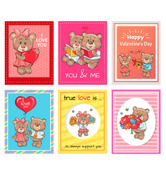 I love you beary much print with a cute bear Vector Image