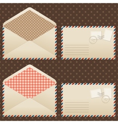 Stack of old vintage envelopes Royalty Free Vector Image