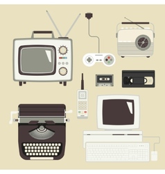 Retro computer icons Royalty Free Vector Image