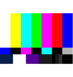 Tv colour bars test card screen smpte television Vector Image