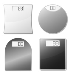 Electronic scales with products isometric 3d icon Vector Image