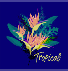 Summer tropical floral collage Royalty Free Vector Image