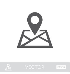 Place map symbol icon set outline Royalty Free Vector Image