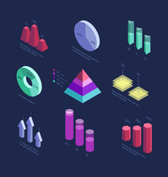 Colorful 3D background statistics template growth Vector Image