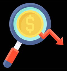 Magnifying glass with decrease arrow icon Vector Image