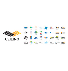 Set ceiling logos and stretch ceilings Royalty Free Vector