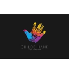 Hand logo design child logo colorful logo Vector Image