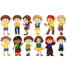 Set multicultural children Royalty Free Vector Image