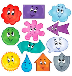 Cartoon color shapes collection Royalty Free Vector Image